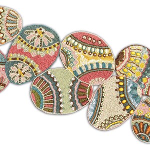 Easter Eggs Table Runner, Handmade Beads Table Runner, Easter Dining Table Topper 13x36inch - Etsy