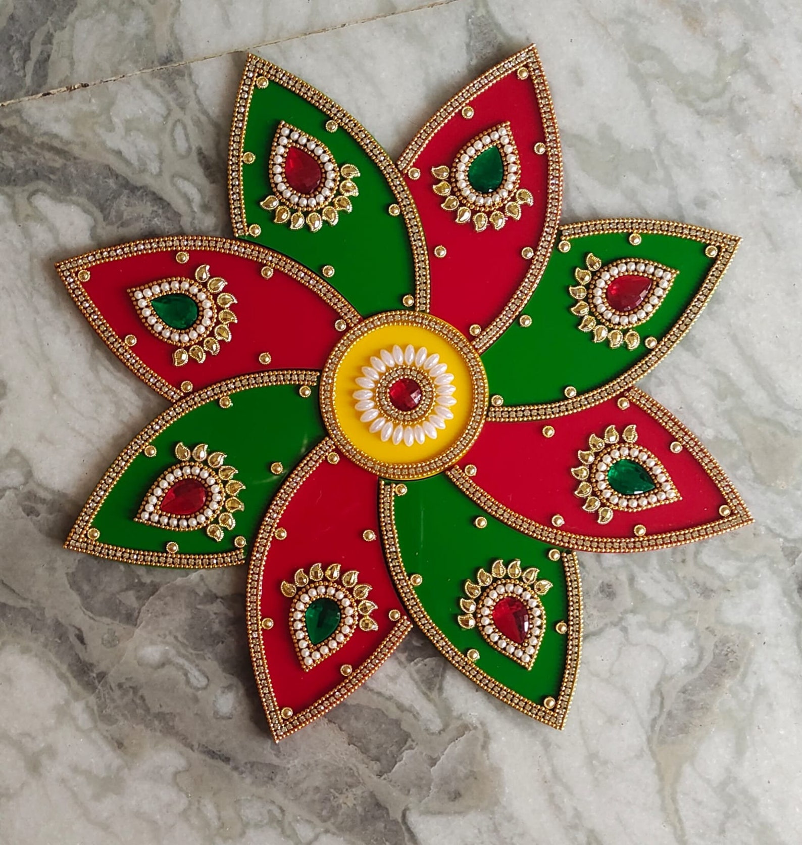 Indian Rangoli, Handmade Acrylic Rangoli for Home and Temple Decor ...