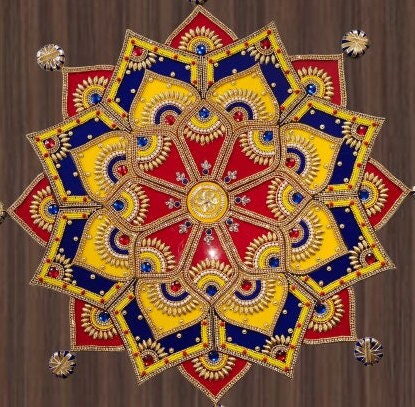 Handmade Acrylic Rangoli for Home and Temple Decor - Etsy