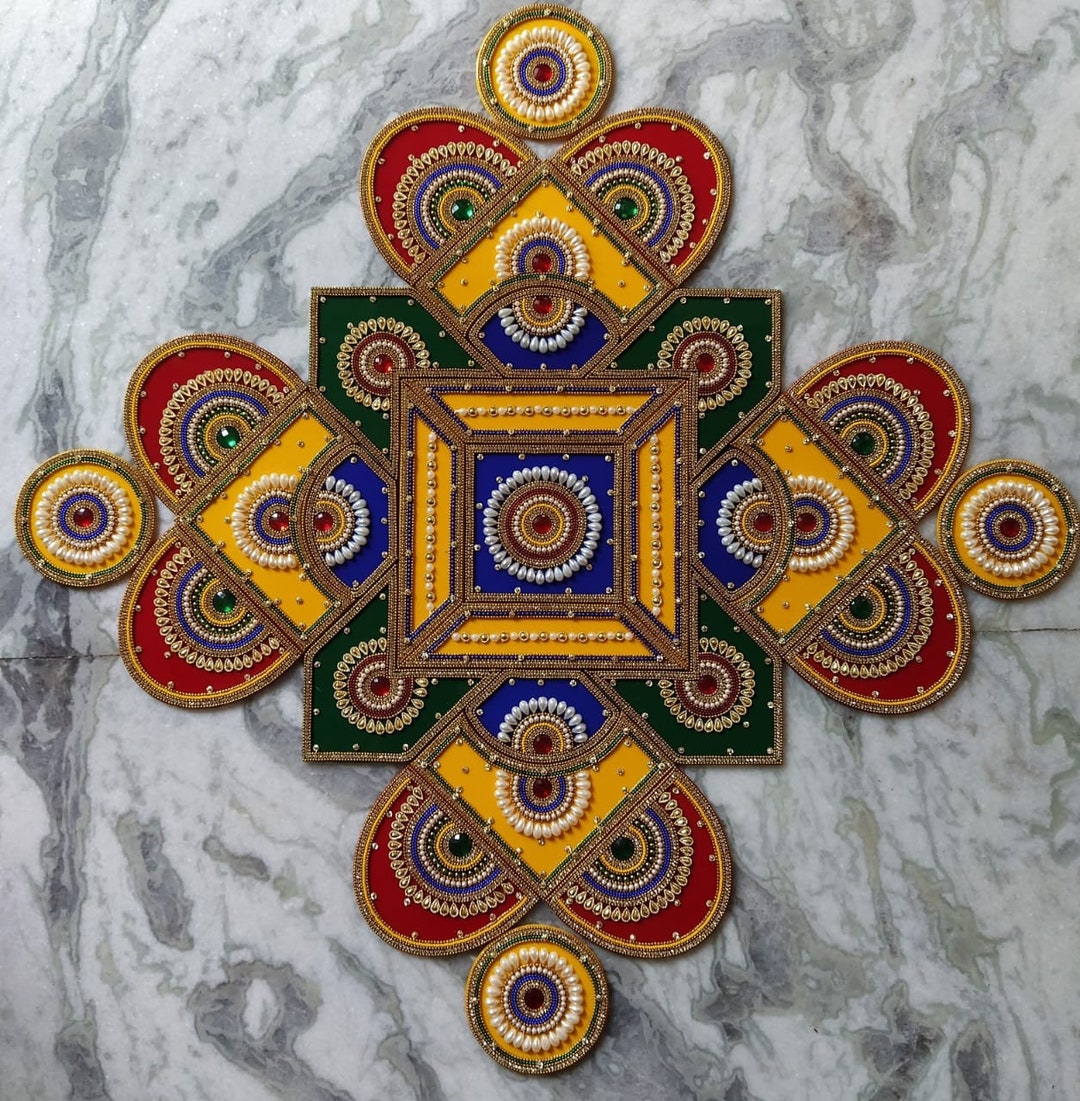 Handmade Rangoli, Acrylic Rangoli, Traditional Rangoli, Religious ...