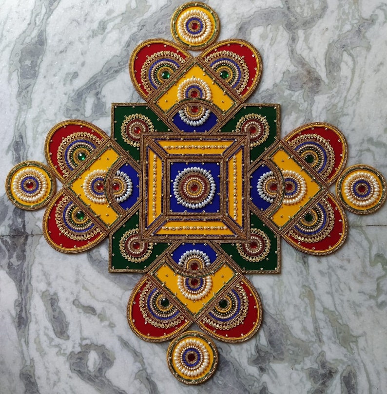 Handmade Rangoli Acrylic Rangoli Traditional Rangoli - Etsy