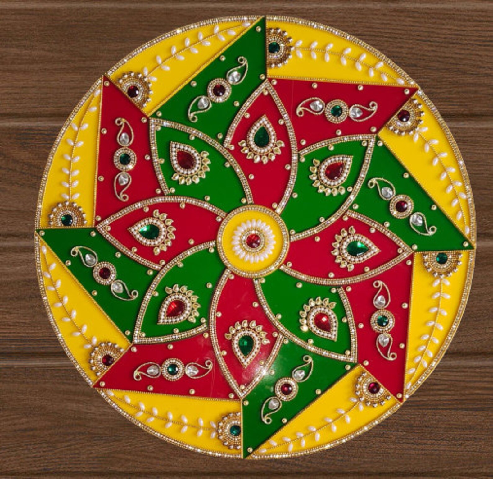 Indian Rangoli, Handmade Acrylic Rangoli for Home and Temple Decor ...