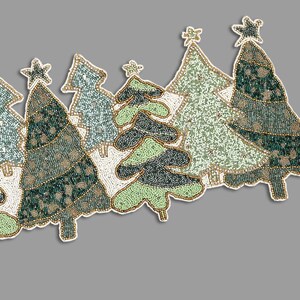 Handmade Beaded Christmas Tree Table Runner, 13x36 Inches - Etsy
