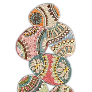 Easter Eggs Table Runner, Handmade Beads Table Runner, Easter Dining Table Topper 13x36inch - Etsy