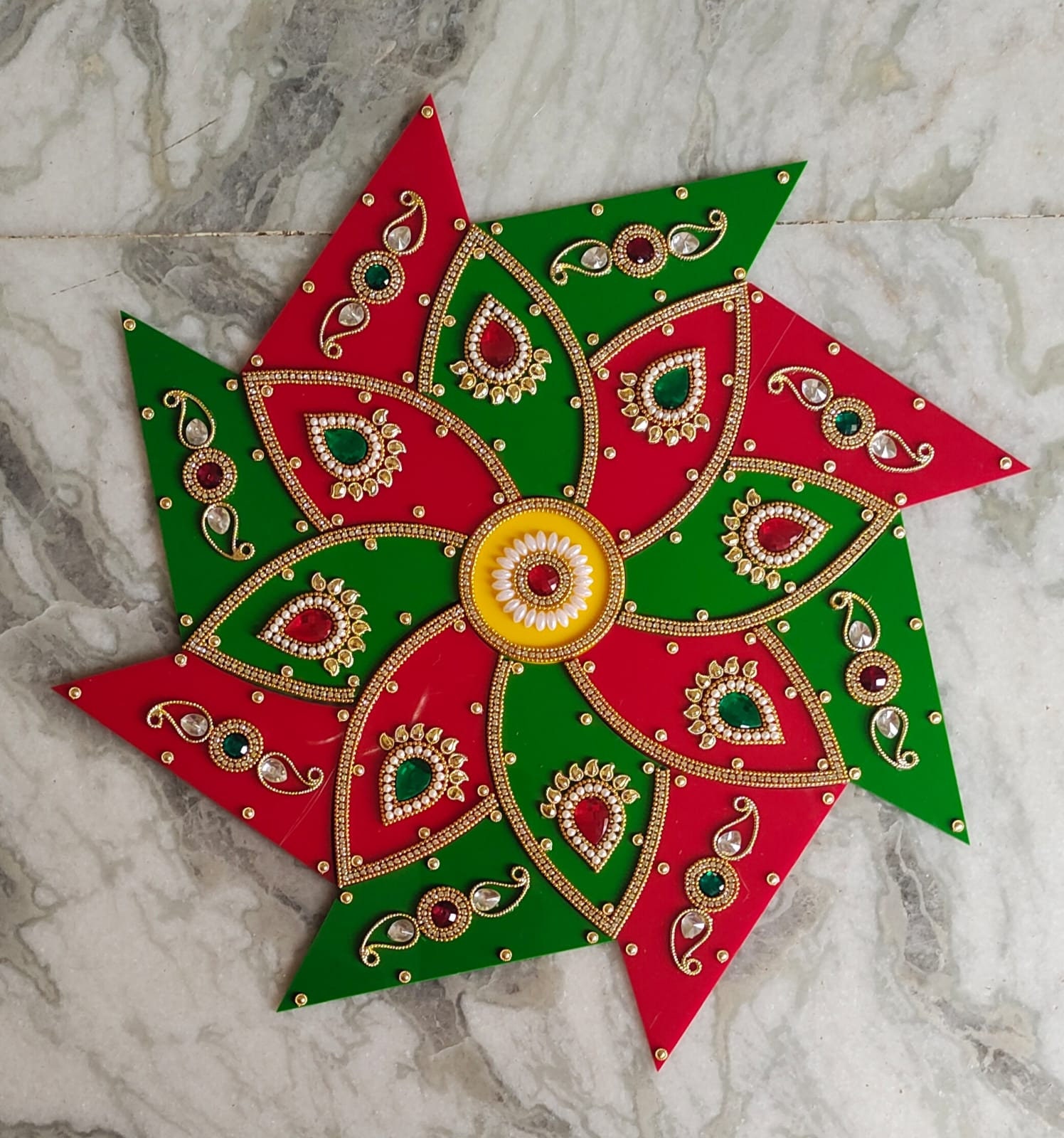 Indian Rangoli, Handmade Acrylic Rangoli for Home and Temple Decor ...