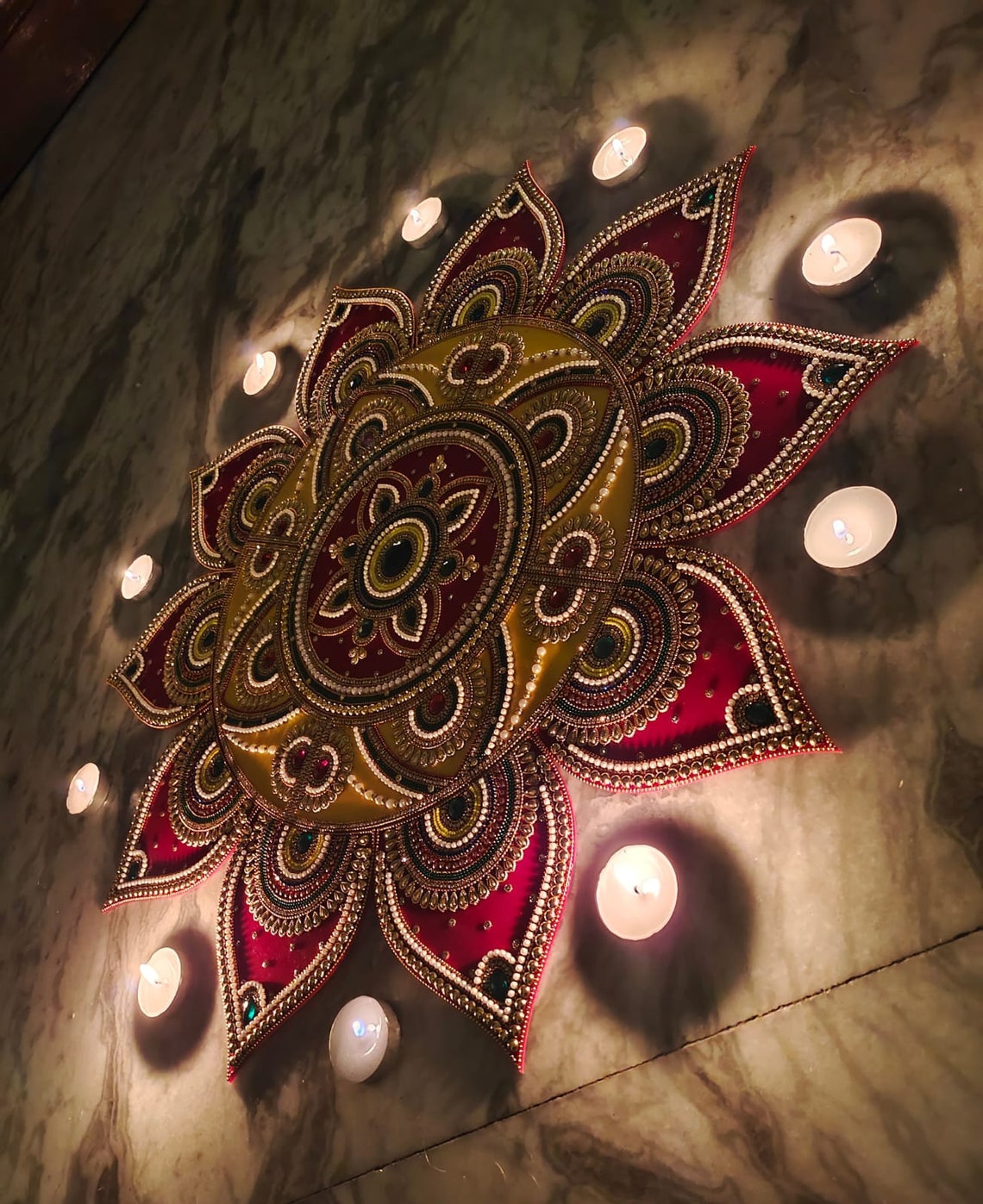 Handmade Acrylic Rangoli for Home and Temple Decor - Etsy