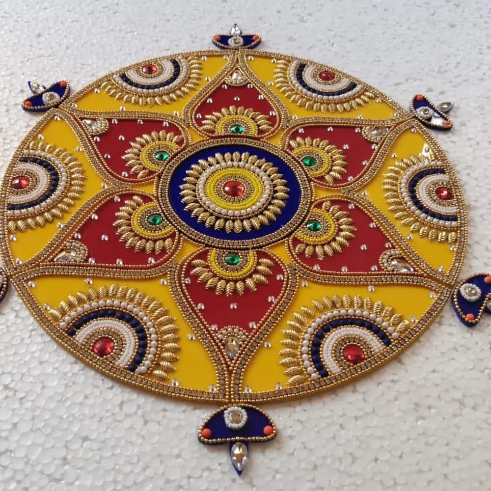 Buy Handmade Acrylic Rangoli for Home and Temple Decor Indian Online in ...