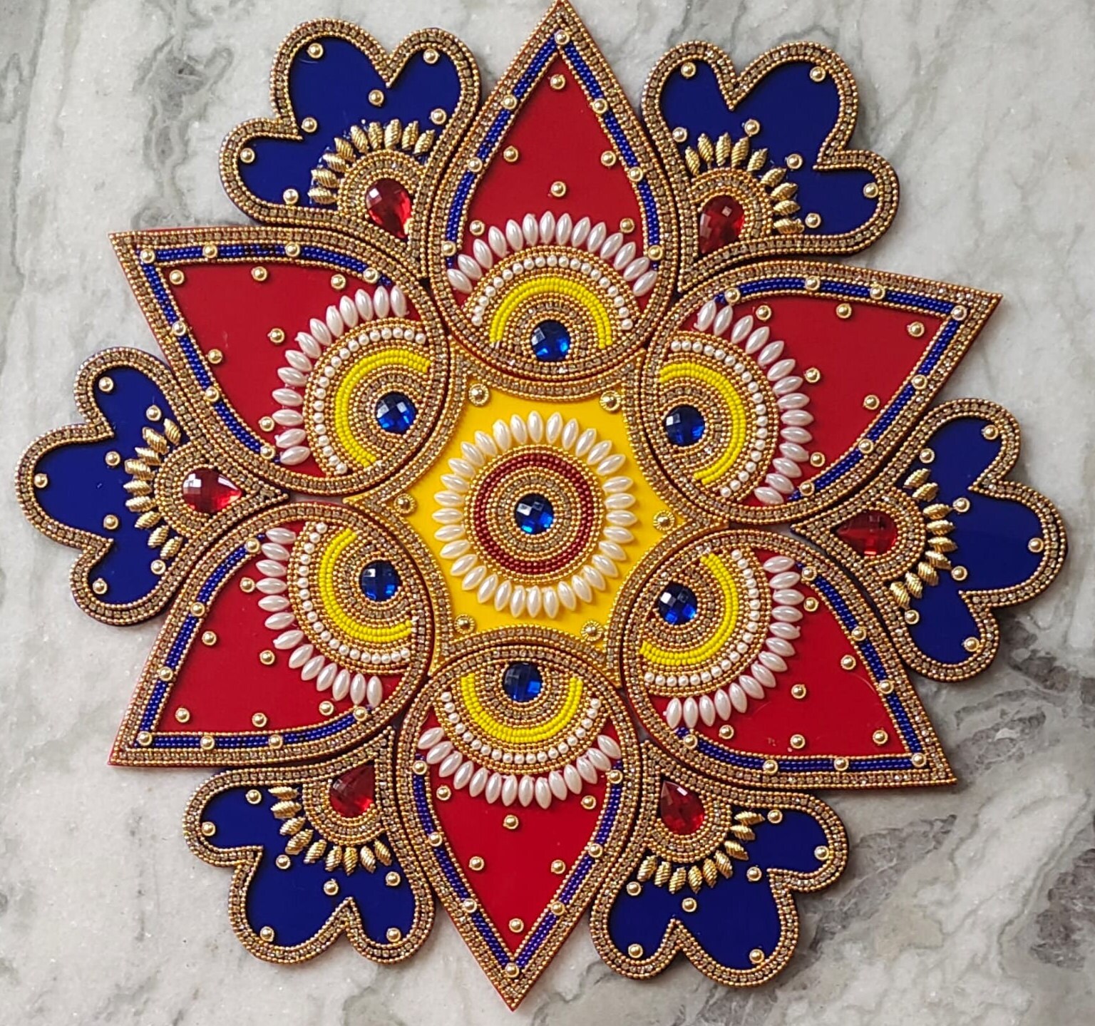 Floral Acrylic Rangoli, Reusable Rangoli for Home Decor, Traditional ...