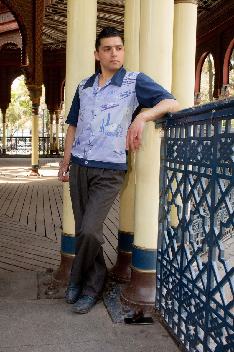 Atomic Shirt / 50s Style/ Mid Century Modern/ Jetsons Inspired ...