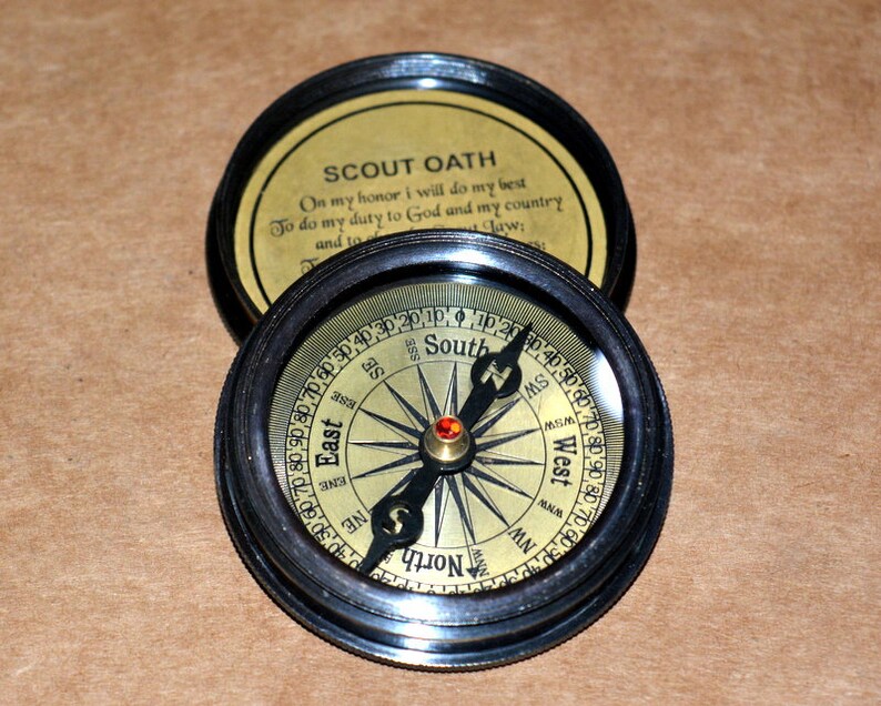 Vintage Nautical Solid Brass Compass Boy Scouts Calendar Poem - Etsy
