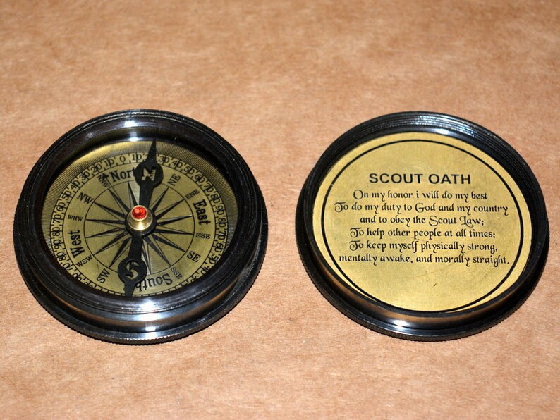 Vintage Nautical Solid Brass Compass Boy Scouts Calendar Poem - Etsy