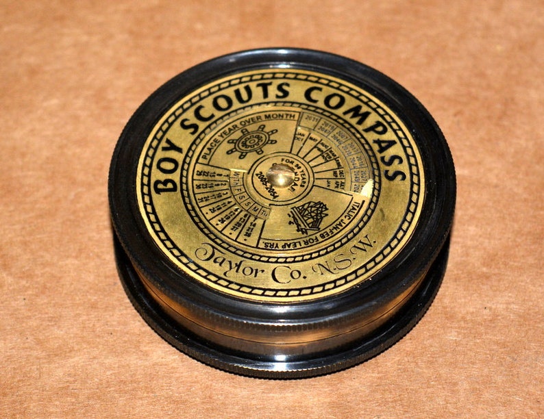 Vintage Nautical Solid Brass Compass Boy Scouts Calendar Poem - Etsy