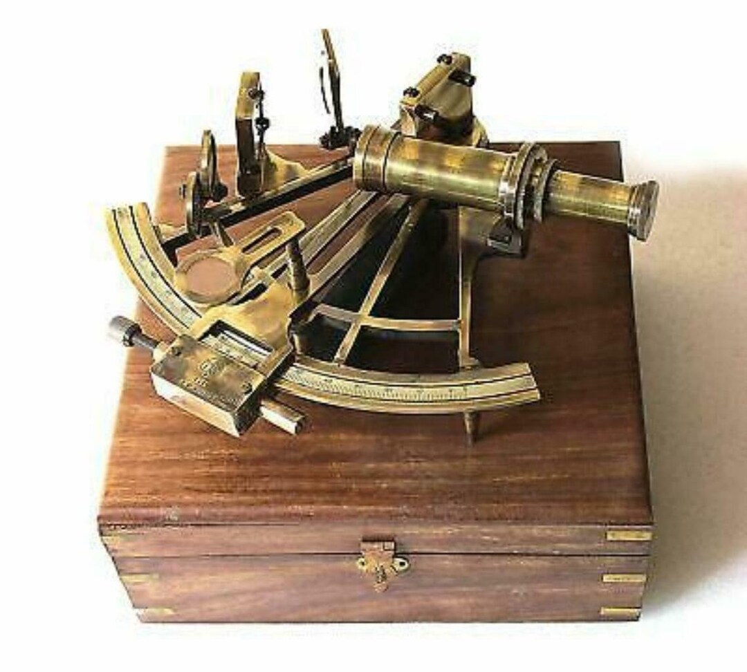 Antique Heavy German Ship's Sextant Astrolabe Instrument Nautical ...