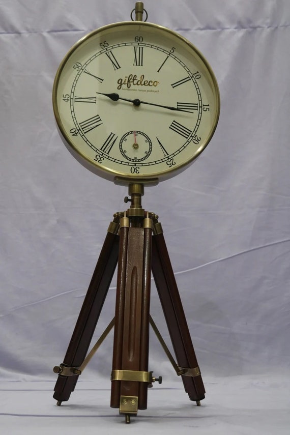 Giftdeco Tripod Floor Clock Time Surveyor Mantel Clock - Etsy