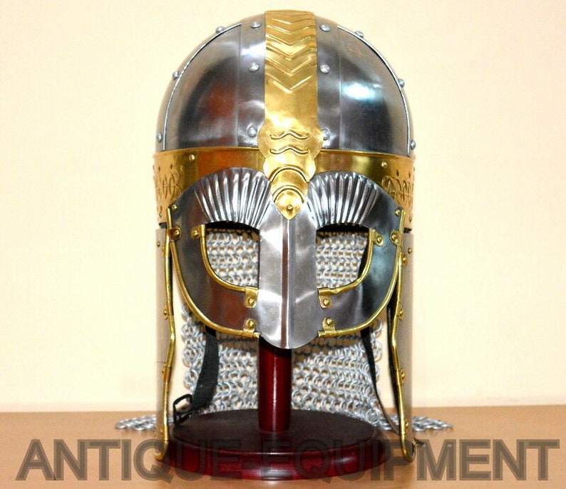 Medieval norman viking armor helmet gjermundbu spectacle helmet with ...