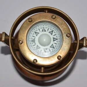 Antique Brass Nautical Gimbal Compass Ship's Binnacle - Etsy