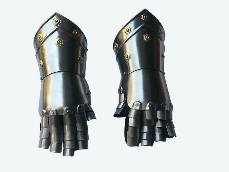 Medieval Knight Gauntlet Gothic Steel Gloves Hand Gloves - Etsy