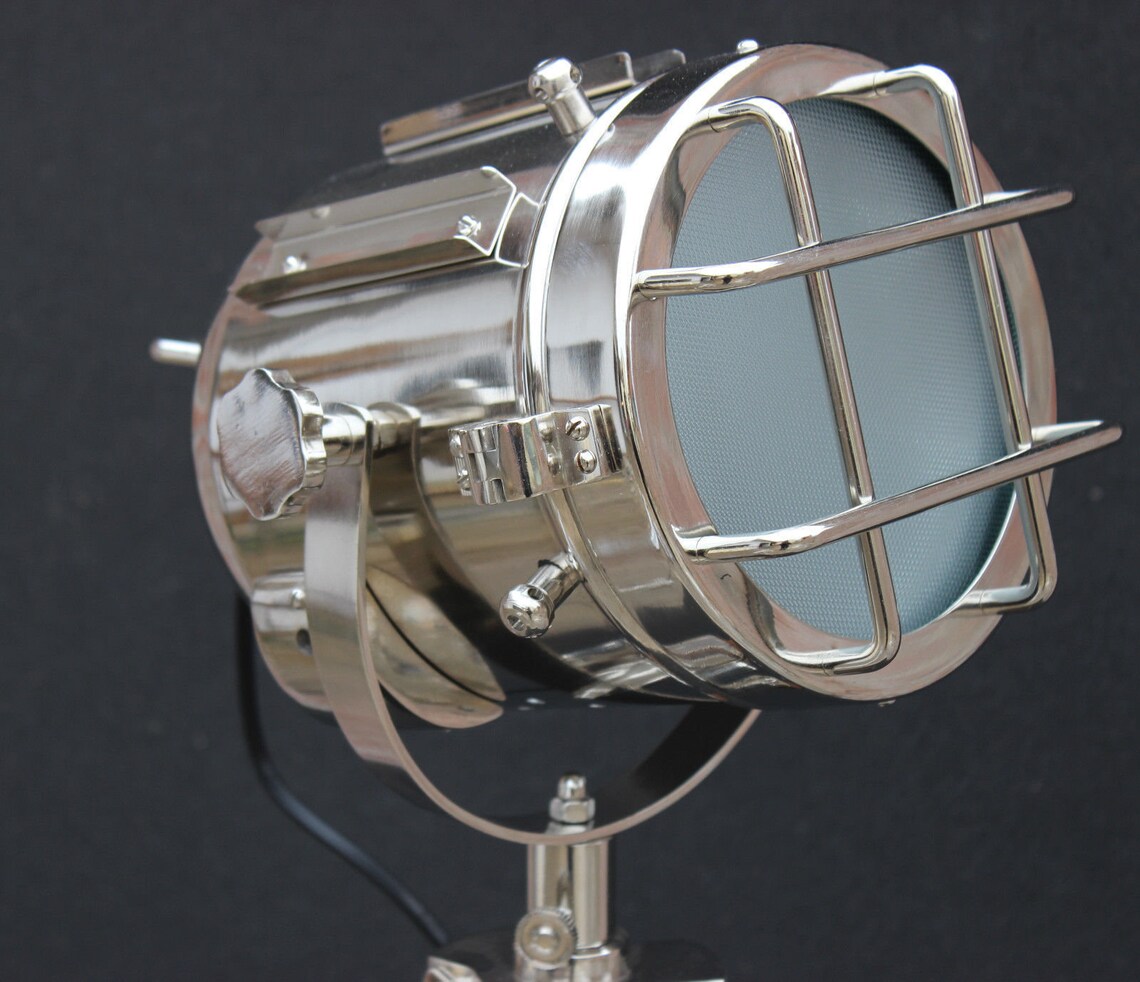 Hollywood Modern Studio Searchlight Nautical Tripod Floor Lamp | Etsy