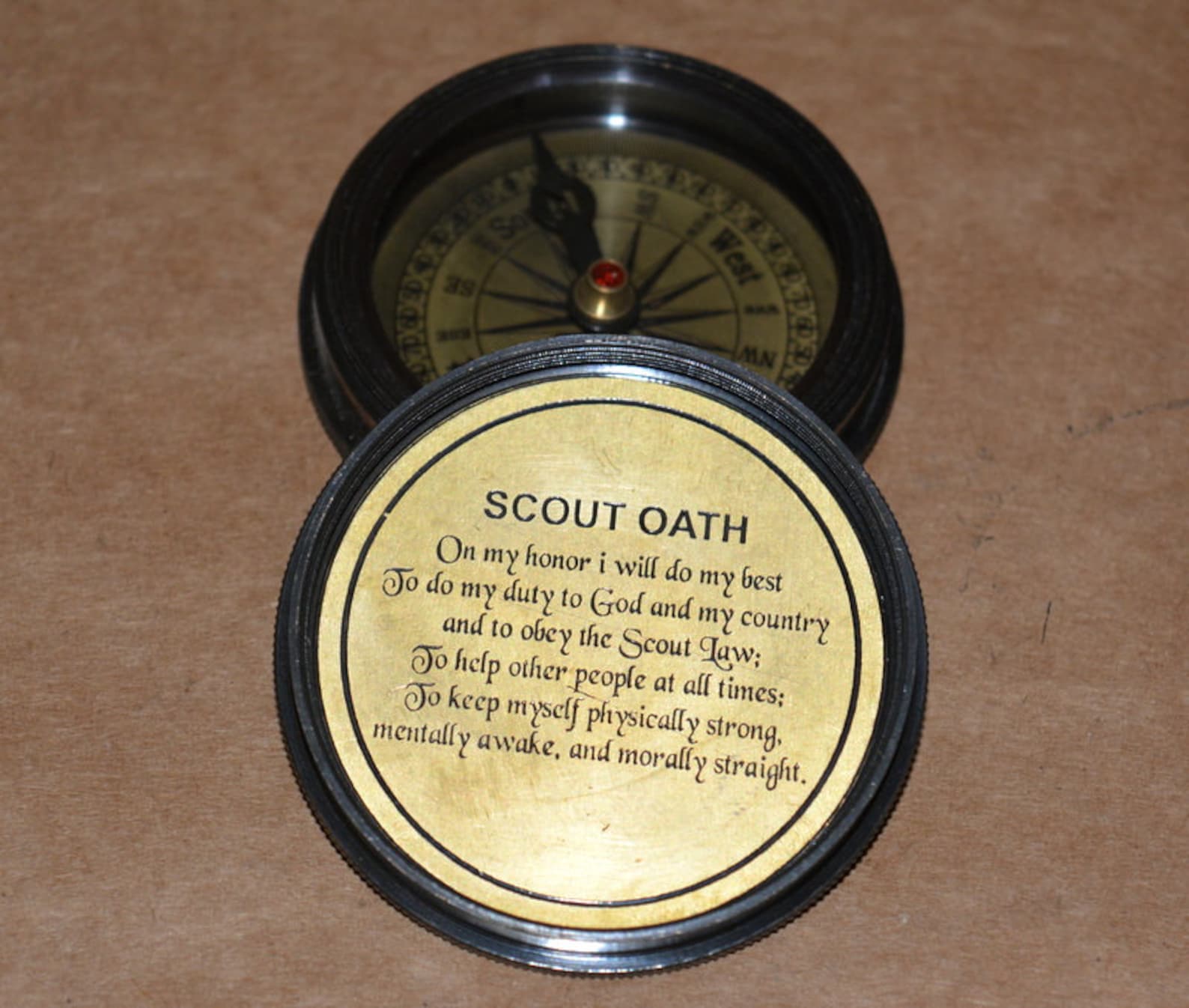 Vintage Nautical Solid Brass Compass Boy Scouts Calendar Poem - Etsy