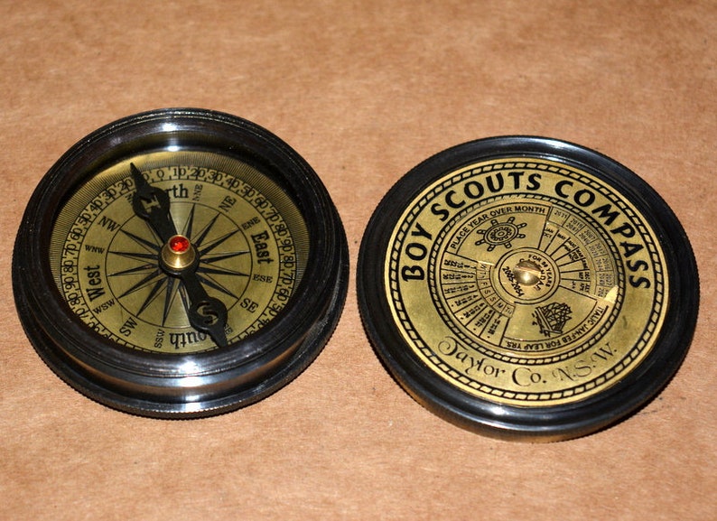 Vintage Nautical Solid Brass Compass Boy Scouts Calendar Poem - Etsy