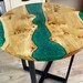 Round Dine Table Round Epoxy Resin Table Green Emerald Epoxy - Etsy