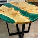 Round Dine Table Round Epoxy Resin Table Green Emerald Epoxy - Etsy