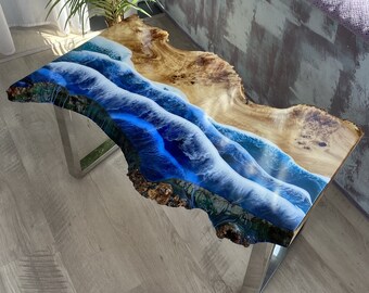 Blue Resin Table - Etsy