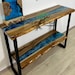 Epoxy Resin Entryway Table With Shelf, Console Table With Shelf, Epoxy ...