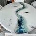 White Oval Dine Table, Unique White River Table, Epoxy Resin Table ...