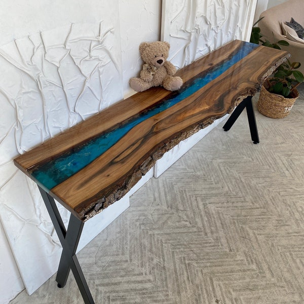 Live Edge Narrow Hallway Table - Etsy