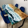 Map Table, Custom Epoxy Wooden World Map Table Top, Epoxy Dining Table ...