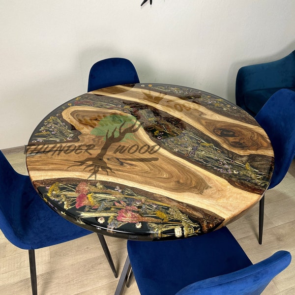 Floral Epoxy Table - Etsy