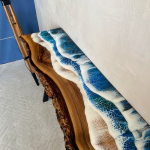 Ocean Wave Console Table, Epoxy Entryway Table Console, Entry Way Table ...