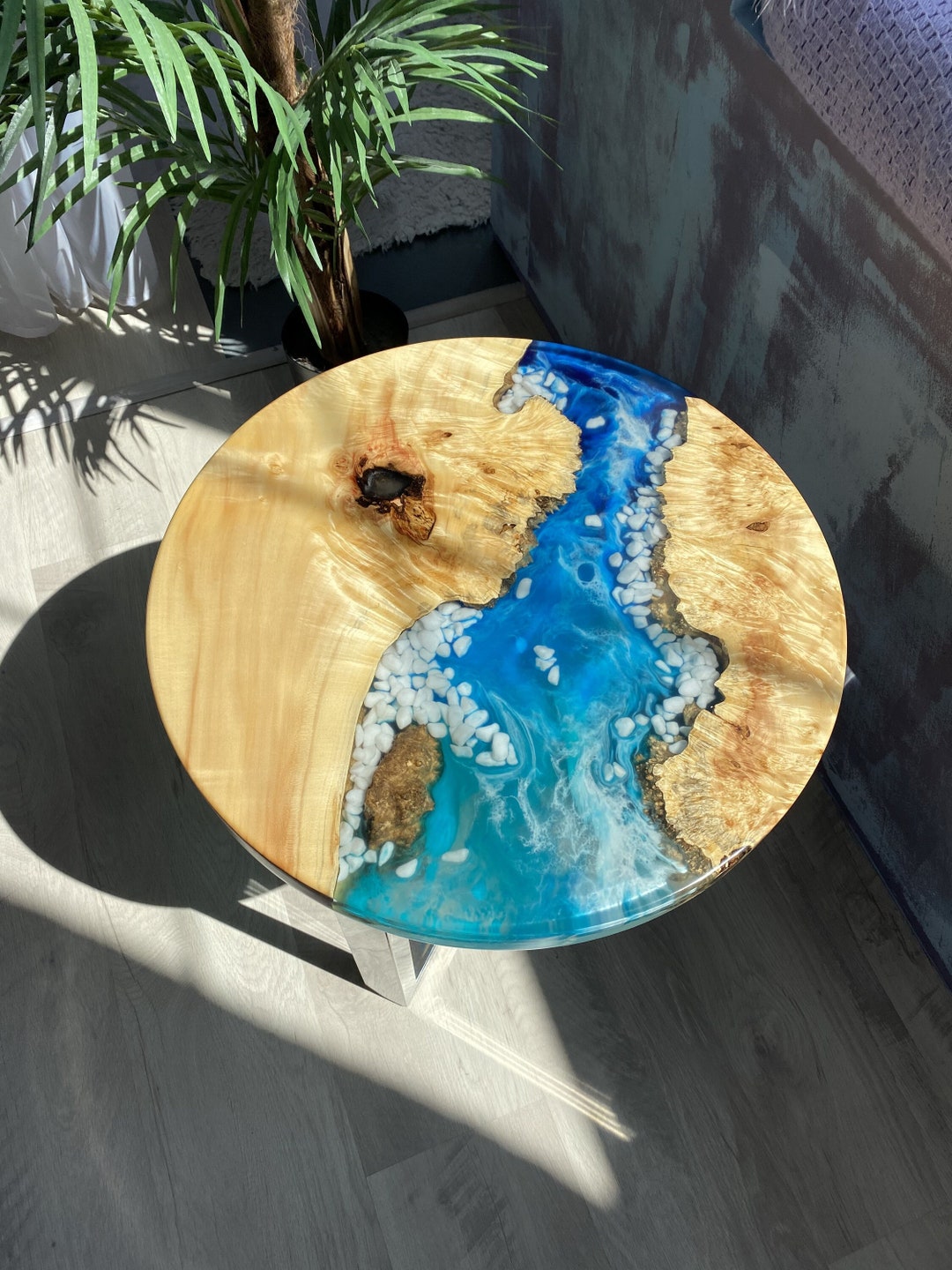 Epoxy Wood Round Table Dining Round Table Epoxy Table Live - Etsy