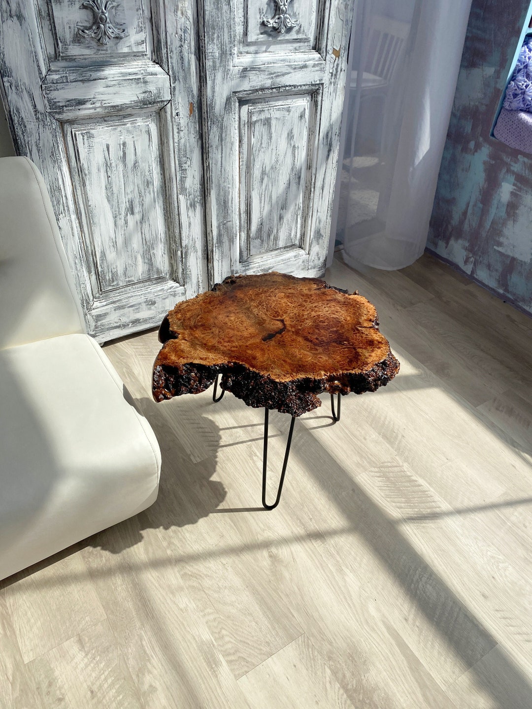 Solid Slab Wood Table, Epoxy Resin Table, Living Room Table, Wooden ...