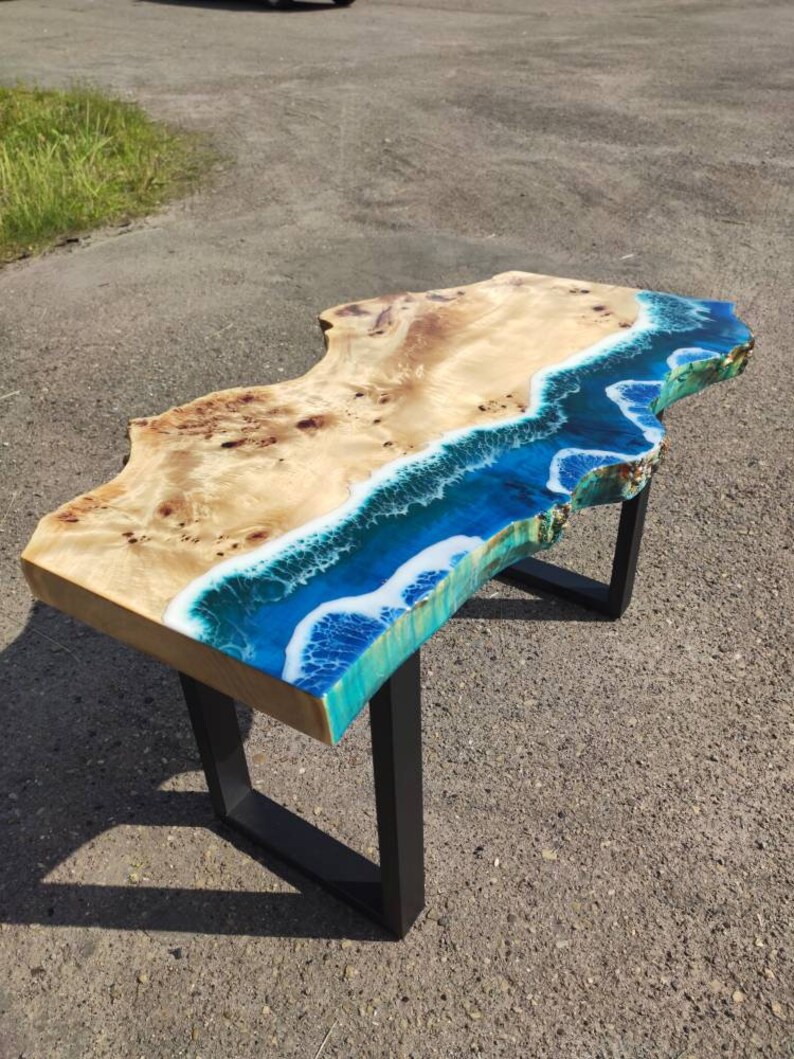 Custom Live Edge Resin Ocean Tables Epoxy Ocean Coffee Table - Etsy Canada