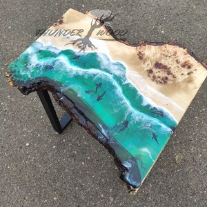 Custom Resin Epoxy Table With Fish, Unique Resin Epoxy Table, Dining ...