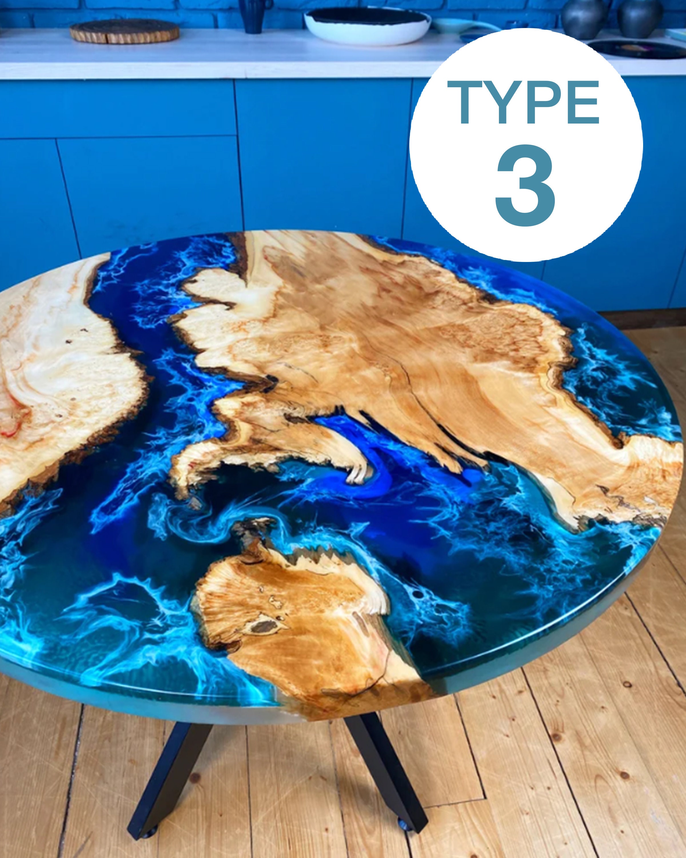 Custom Epoxy Table Round Epoxy Table Round Dining Table - Etsy