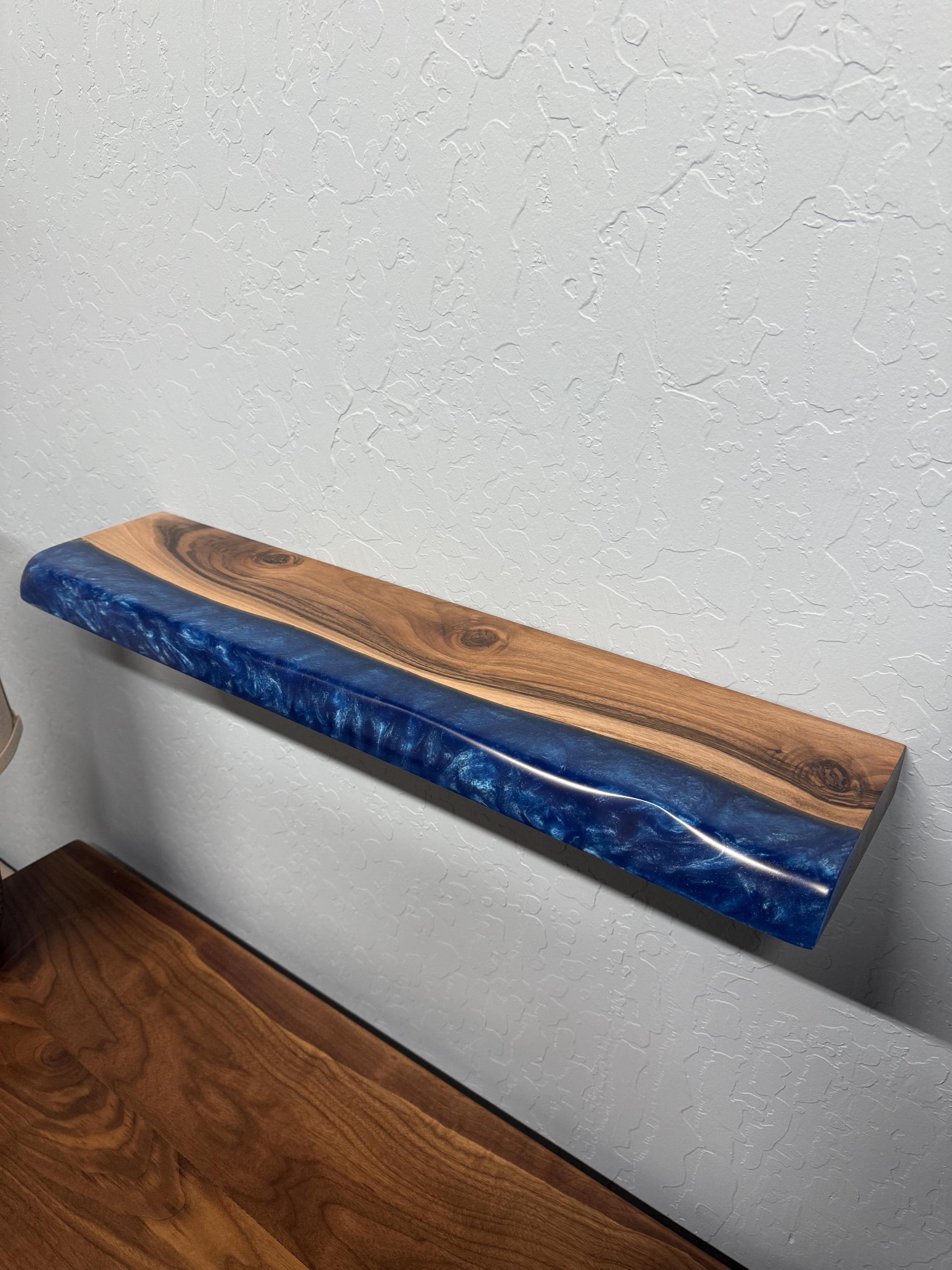 Modern Epoxy Wall Shelf, Many Colors, Resin Wood Floating Shelves ...