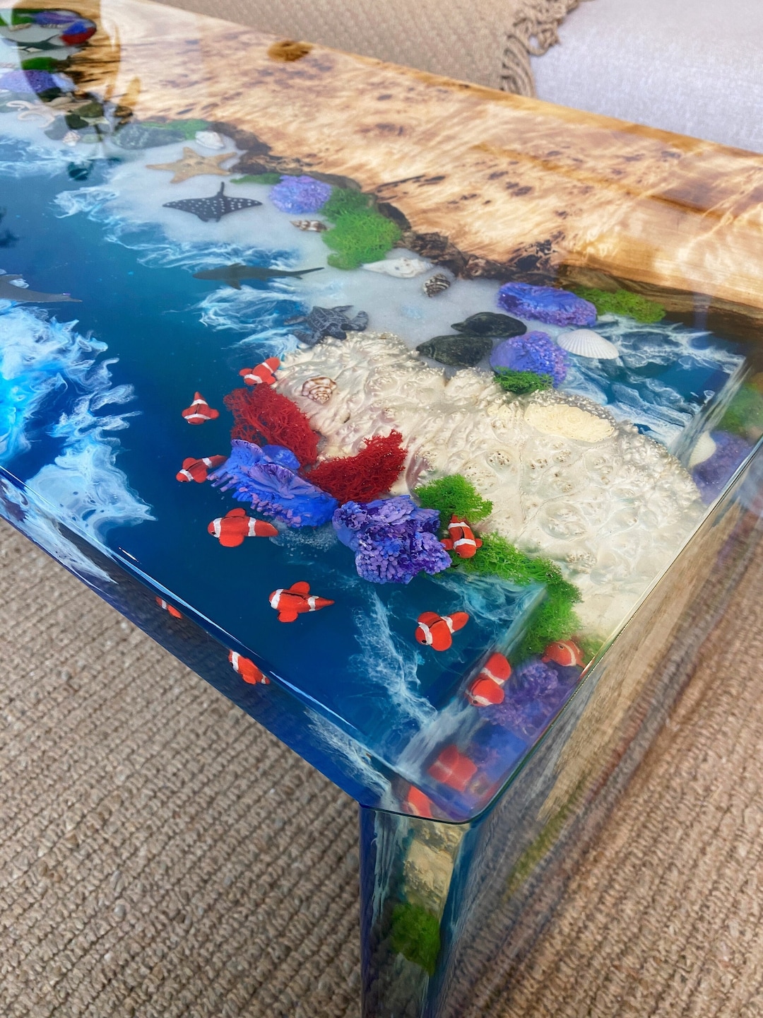 Aquarium Waterfall Epoxy Table, Resin Art, Resin Table, Epoxy Resin ...