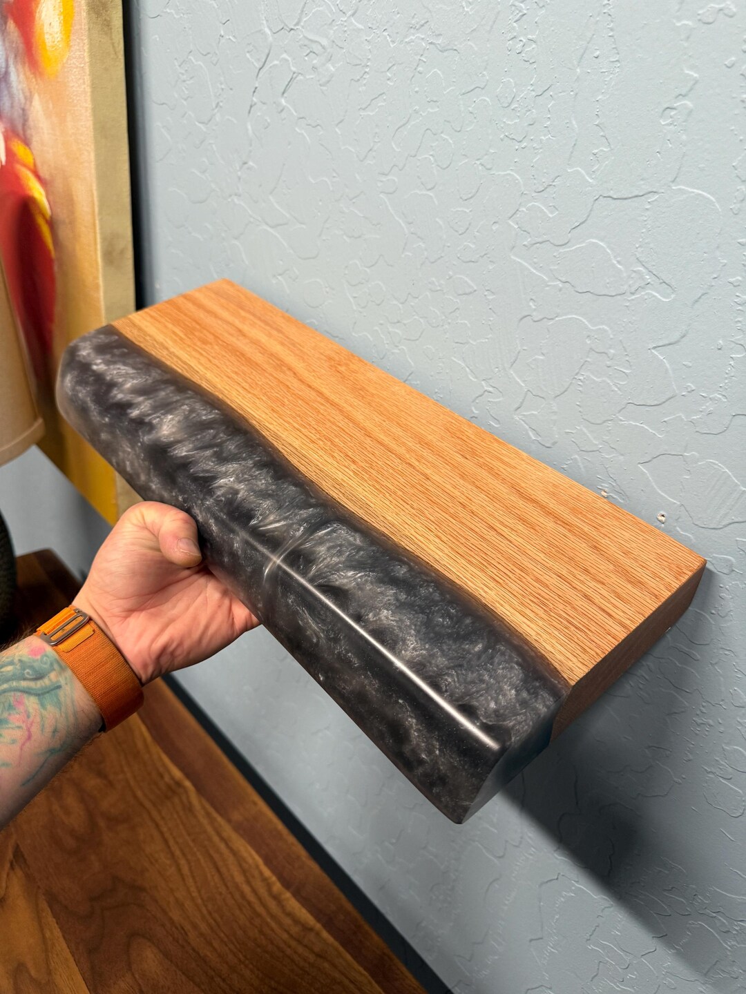 Epoxy Floating Shelf, Rustic Wood Shelf for Thanksgiving Decor ...