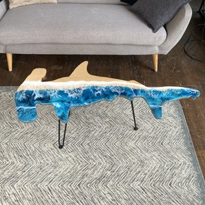 Hammerhead Fish Table, Ocean Coffee Table, Custom Ocean Table, Epoxy ...