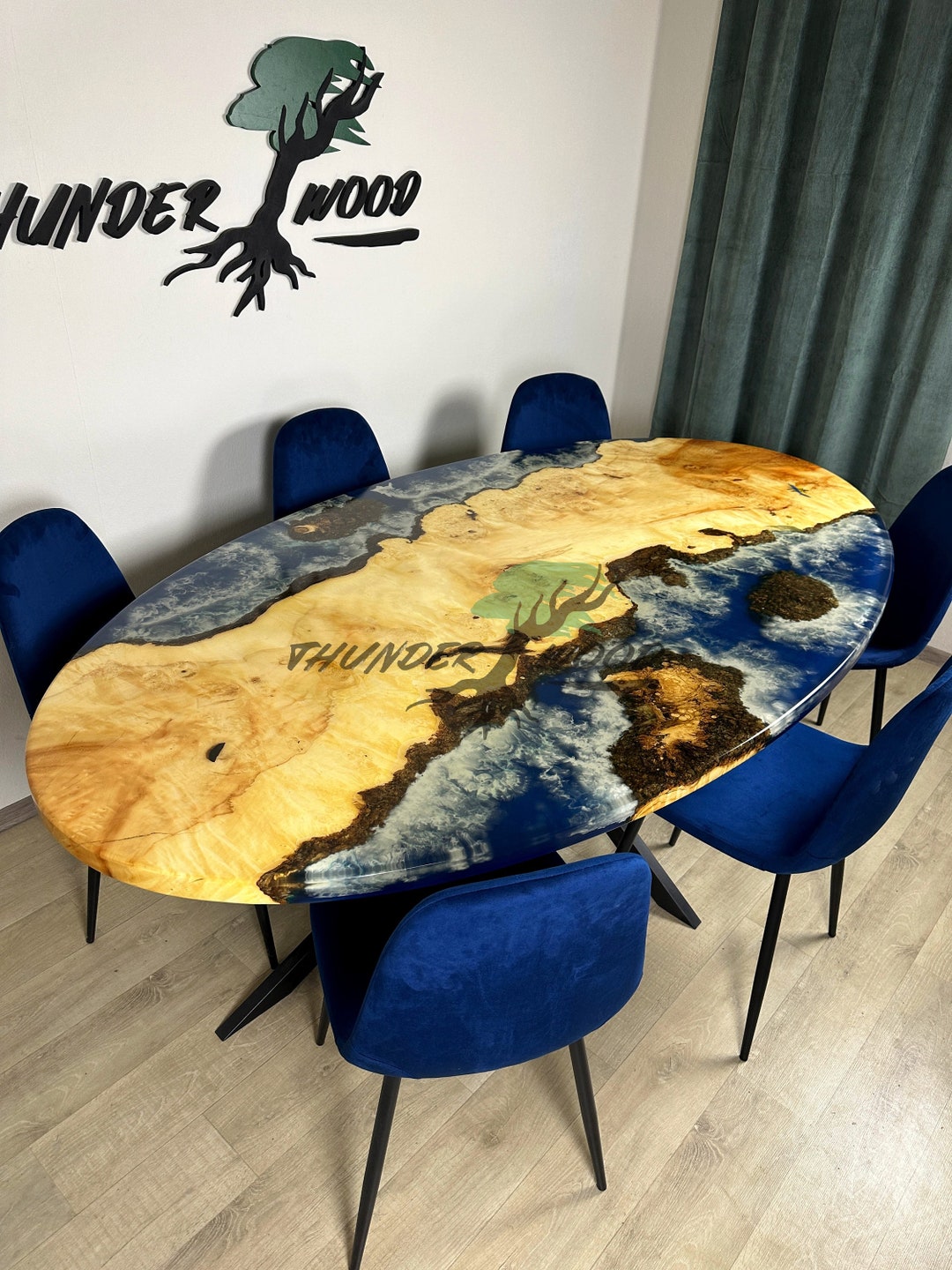 Wooden Oval Table Custom Size, Risen and Live Edge Table, Beach Style ...