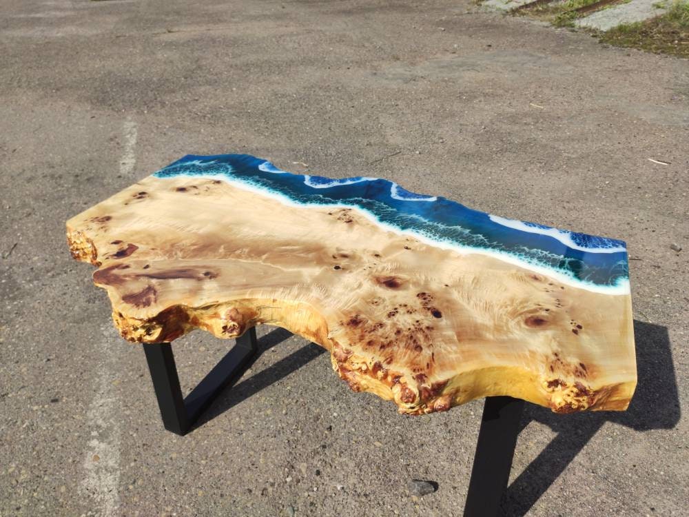 Custom Live Edge Resin Ocean Tables Epoxy Ocean Coffee Table - Etsy Canada