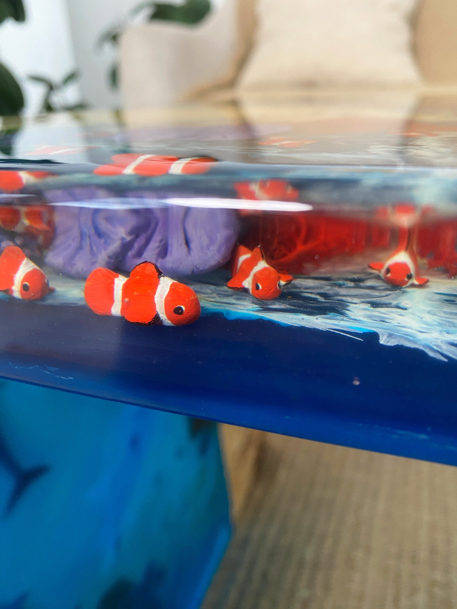 Epoxy Resin Table, Ocean Table, Aquarium Waterfall Epoxy Table, Resin ...