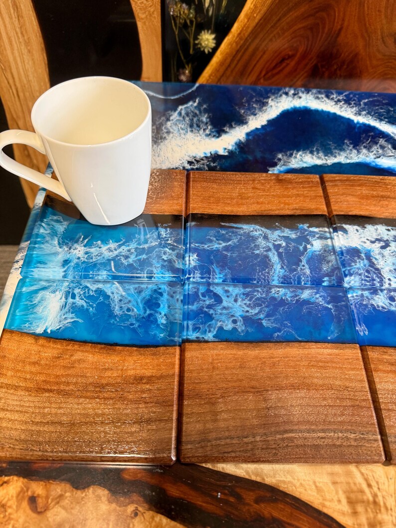 Blue Ocean Wave Coasters, Epoxy Resin Coaster Set of 2/3/4/6/8/10 ...