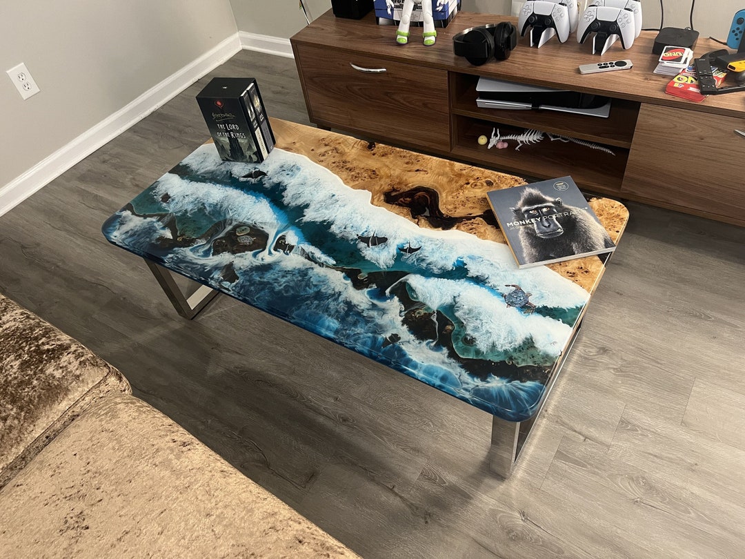 Custom Order Ocean Wave Table for Living Room Epoxy Resin - Etsy