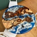 Art Ocean Table Wood Epoxy Table Handcrafted Round Ocean - Etsy