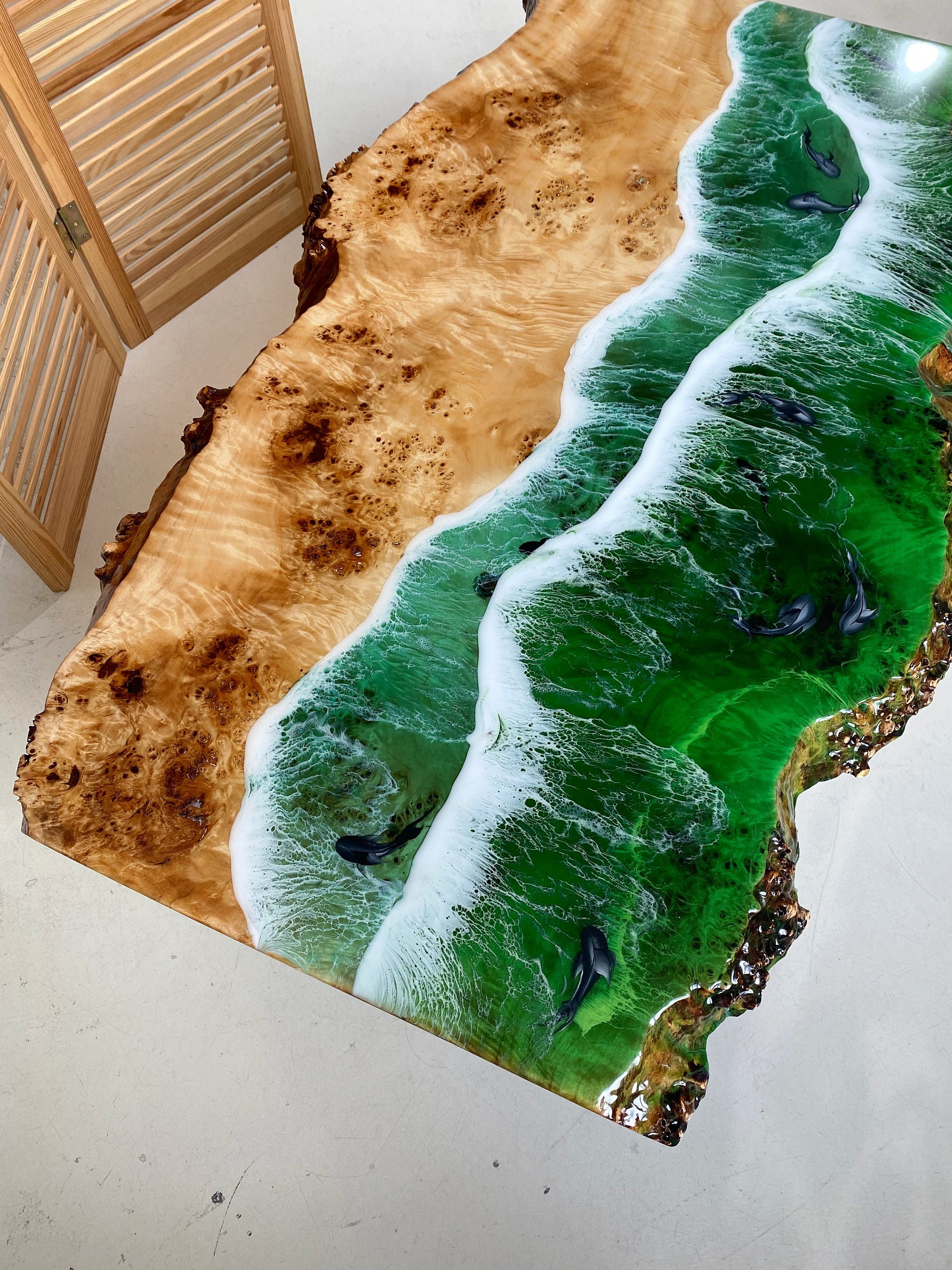 Custom Epoxy Resin Table With Fish Ocean Epoxy Coffee Table | Etsy