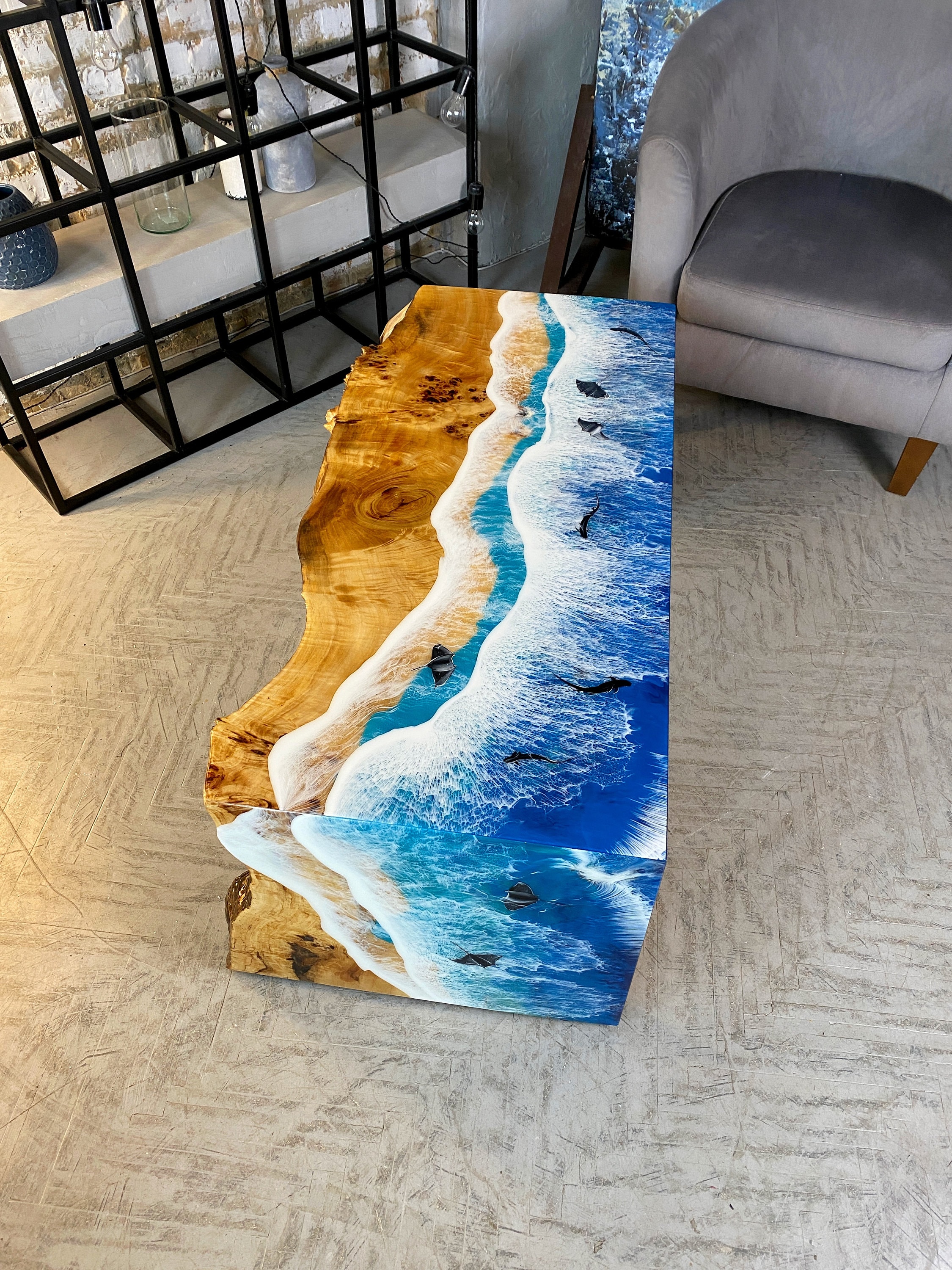 Epoxidharz Tisch Resin Tischplatte Epoxidharz Kunst Resin - Etsy.de